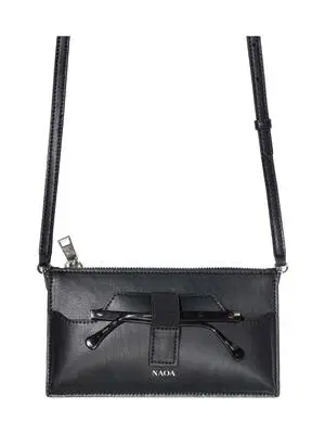 NAOA Apple Leather Crossbody Bag - Black