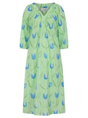 LUELLA FASHION Cannes Long Cotton Dress - Green/blue
