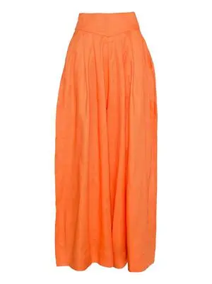 OFUURE Linen Kiara Wide Leg Pants - Orange