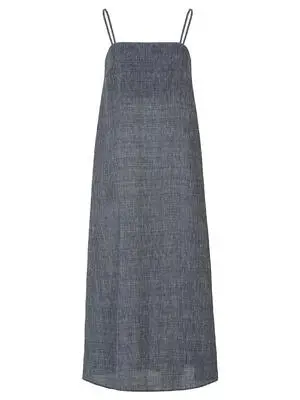 THE SUMMER EDIT Luxe Linen Bandeau Midaxi Dress - Blue