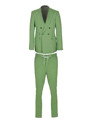 DAVID WEJ Hugo Linen Double Breasted Suit Emerald - Green