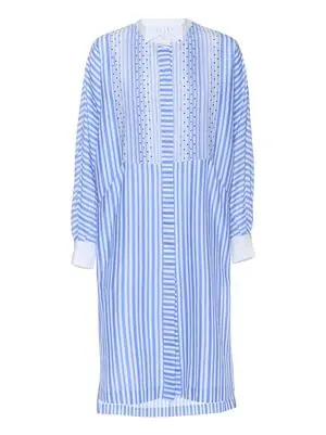 HELENE GALWAS Bianca Striped Shirt Dress - Blue/white