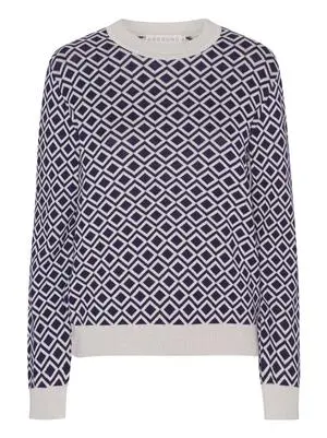 GROBUND Petra Knit Blouse With Pattern - Blue