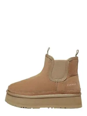 EVERAU AUSTRALIA Shoveler Leather Platform Chelsea Boots - Gold