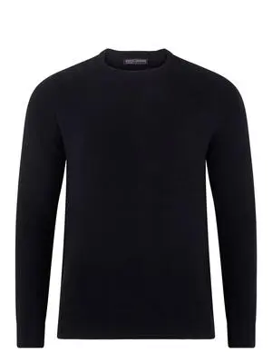 PAUL JAMES KNITWEAR Cotton Lightweight Fisherman Rib Jumper - Black