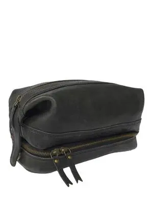 VIDA VIDA Wandering Soul Leather Wash Bag - Black