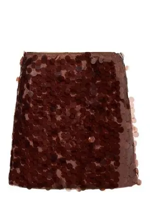 AMY LYNN Gloria Disc Sequin Mini Skirt - Brown