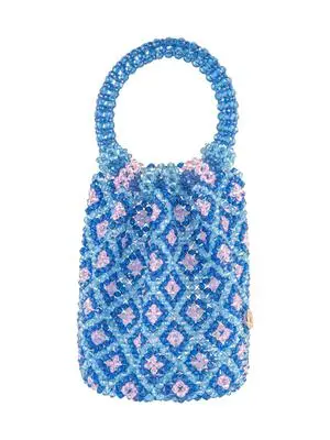 TILLIE BEADS Bubblegum Splash Bucket Bead Bag - Blue