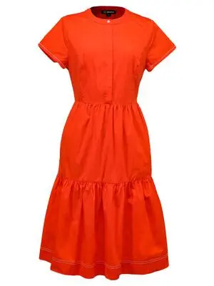SMART AND JOY Fit-and-Flare Cotton Shirt Dress