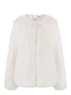 ISSY LONDON Marlene Faux Fur Jacket - White