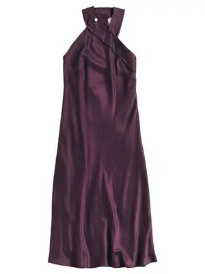 mint velvet jersey dress Navy Leaf Print Shirred Midi Dress – Mint Velvet main image 1