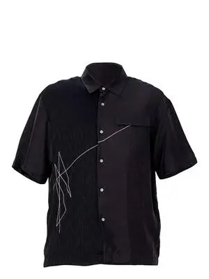 SMART AND JOY Graphic Line Shirt - Black