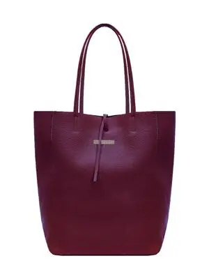 BETSY & FLOSS Milan Tote Bag With Tie Closure - Silver