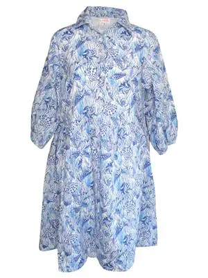 MARY MARSHMALLOW Printed Frannie Mini Dress - Blue