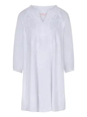 LA MANDARINE Embroidered Cotton Kaftan - White