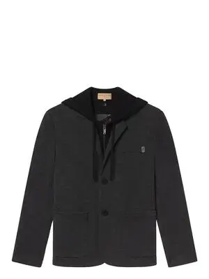 WESTON JON BOUCHER Atticus Slim Fit Blazer With Removable Hoodie - Black