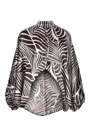 LIONESS BY TF Palm Leaves Print Tunic - Brown