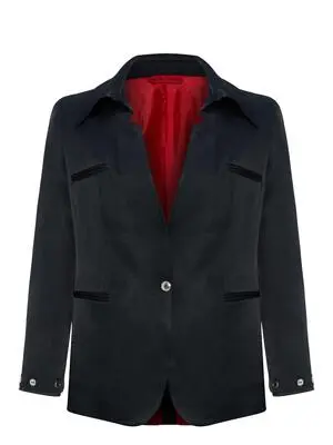 PCFG Linen Blend Tailored Blazer - Black