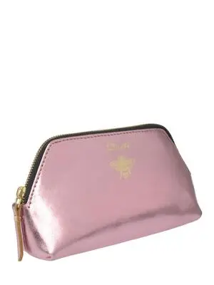 VIDA VIDA Metallic Leather Make-up Bag - Pink