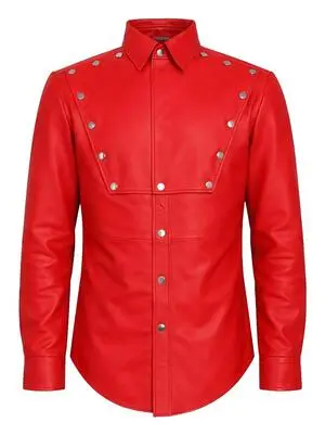ZASTASTUDIO Buttoned Leather Jacket - Red