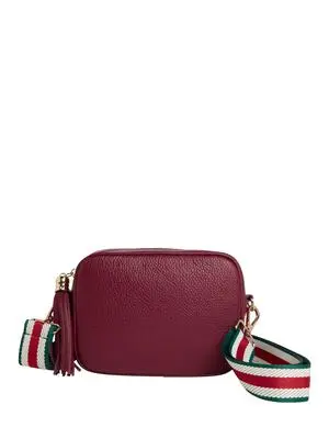 BETSY & FLOSS Verona Crossbody Bag With Tassel And Striped Strap Red