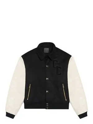 PLACE OF ËLMS Varsity Bomber Jacket - Black