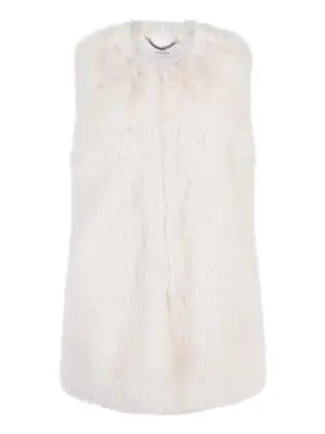 ISSY LONDON Evie Faux Fur Gilet - White