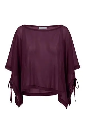 SEROTONE SWIM Swim Cover Up Mesh Rectangle Top Red
