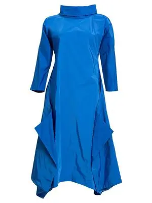 BIANCA POPP Taffeta Dress With High Collar - Blue