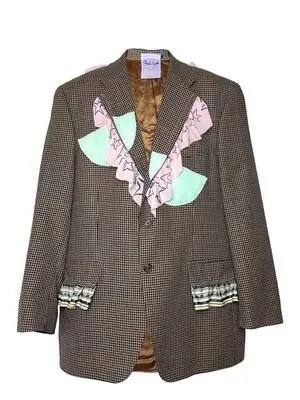 ACID CAT Acid Cat Collage Ruffle Tweed Blazer