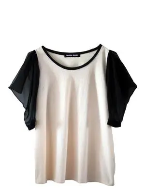 LAURA DAILI Blouse With Silk Sleeves - Black/pink