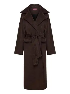 MANDRAGORA Corduroy Maxi Overcoat - Brown
