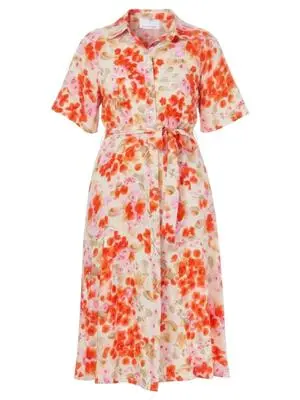 FRANCHETTI BOND Giralda Pansies Shirt Dress - Red