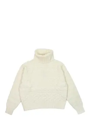 GIGI KNITWEAR Cable Knit Merino Wool Sweater - White