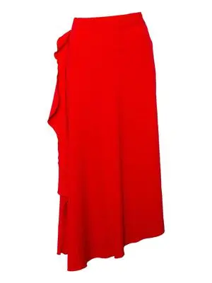 ARTISTA Asymmetric Maxi Skirt - Red