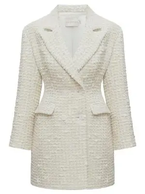UNDRESS Petra Creamy Tweed Mini Blazer Dress - White