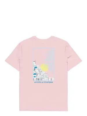 ANCHOR & CREW Cotton Santorini Landmark Organic Cotton T-shirt - Pink