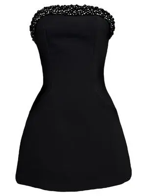 JANE GALA Strapless Mini Dress With Crystal Embellishments - Black