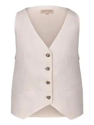 ANSE VICTORIN Linen Vest - White