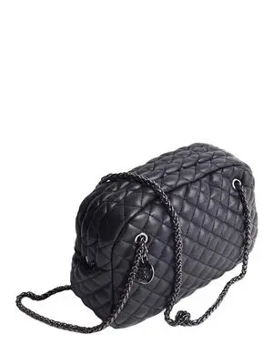 SJW BAGS LONDON Carlton Vegan Leather Quilted Handbag - Black