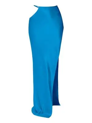 AGGI BY HALEWSKI Faye Cosmic Satin Maxi Skirt - Blue
