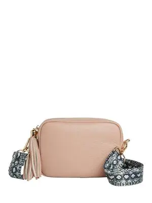 BETSY & FLOSS Verona Crossbody Bag With Tassel And Snake Print Strap - Orange