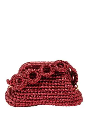 SIBYLLA DELPHICA Mini Metallic Crochet Clutch - Red