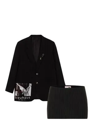 COME ON Bela Lugosi Jacket And Mini Skirt Outfit - Black