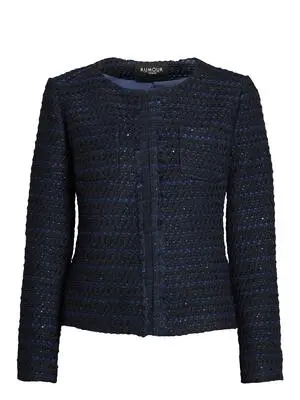 RUMOUR LONDON Camille Cotton Tweed Jacket - Blue