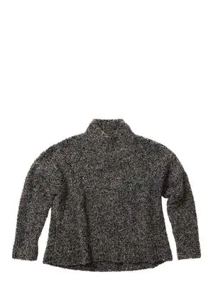 LINDSAY NICHOLAS NEW YORK Bouclé Knit Mock-neck Sweater - Grey