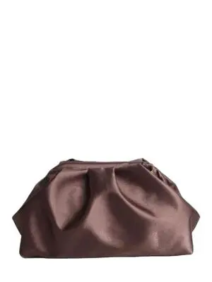 SPRINGMOONATELIER Satin Clutch Evening Bag - Brown