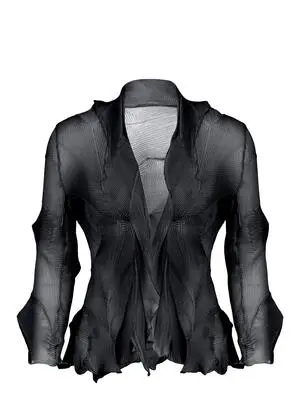 WILD COSMOS Karis Prismatic Pleated Bolero - Black
