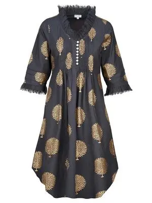 AT LAST... Cotton Annabel Tunic - Grey/gold