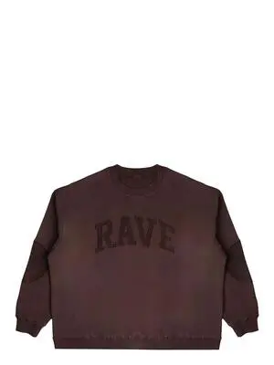 RAVE ON TREND Corduroy Patch Crewneck - Brown